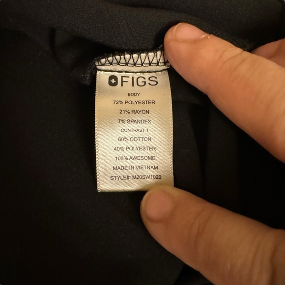 Figs | Shirts | Figs Technical Collection Lima Ls Scrub Polo Top Mens Medium Black | Poshmark